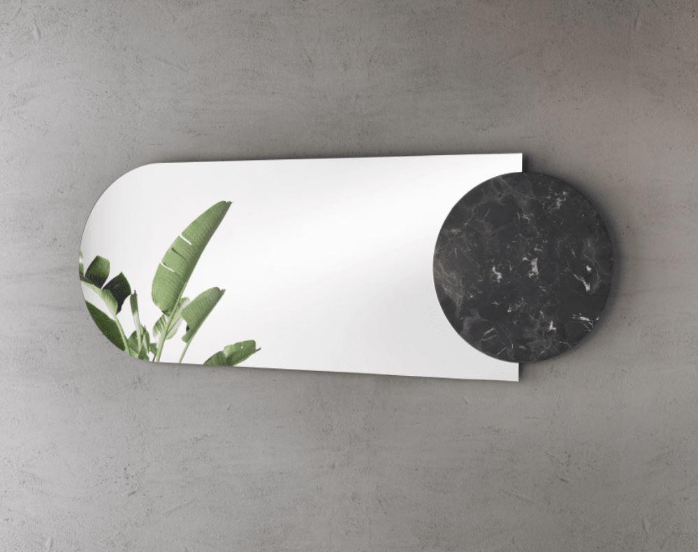 specchio moderno con decoro effetto marmo nero mis 170x60 cm - Beautiful