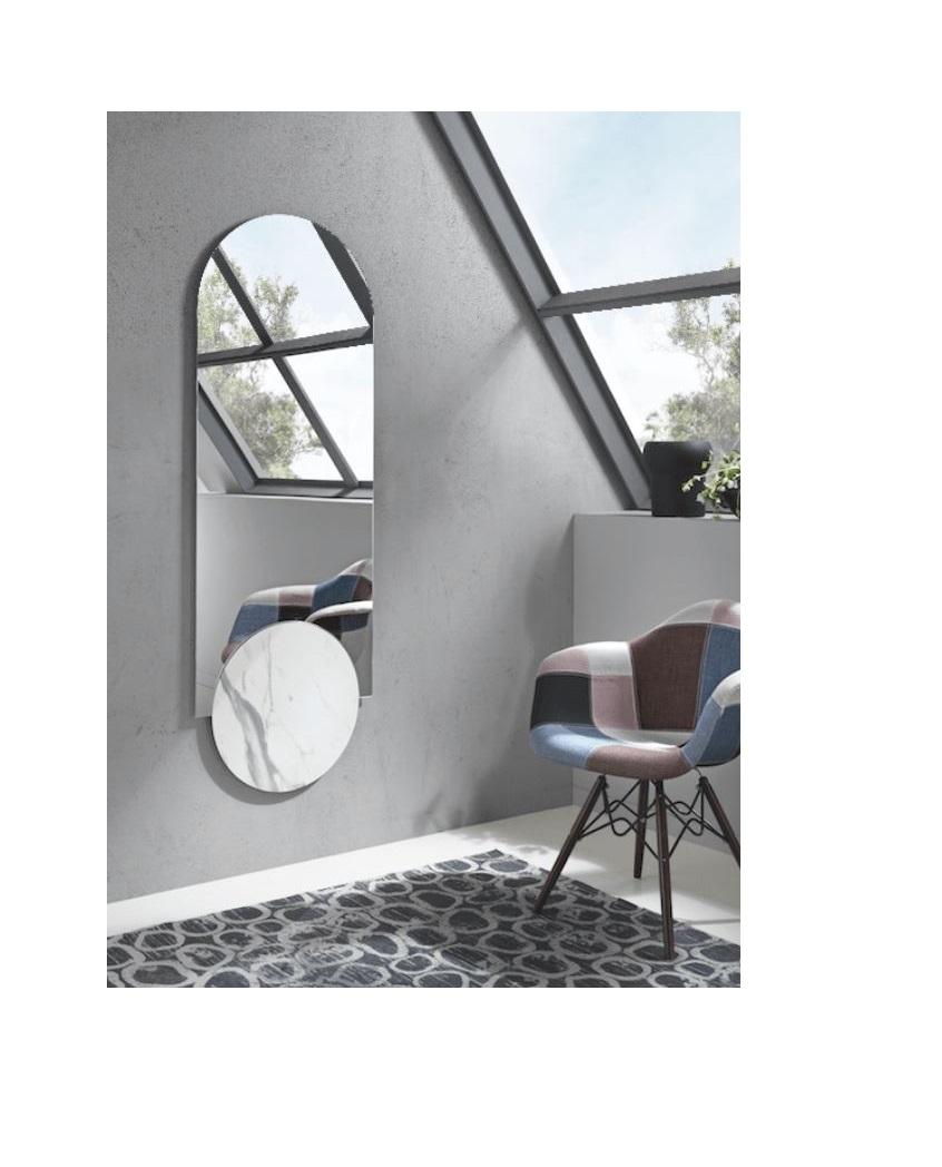 specchio moderno con decoro effetto marmo bianco mis 170x60 cm - Beautiful