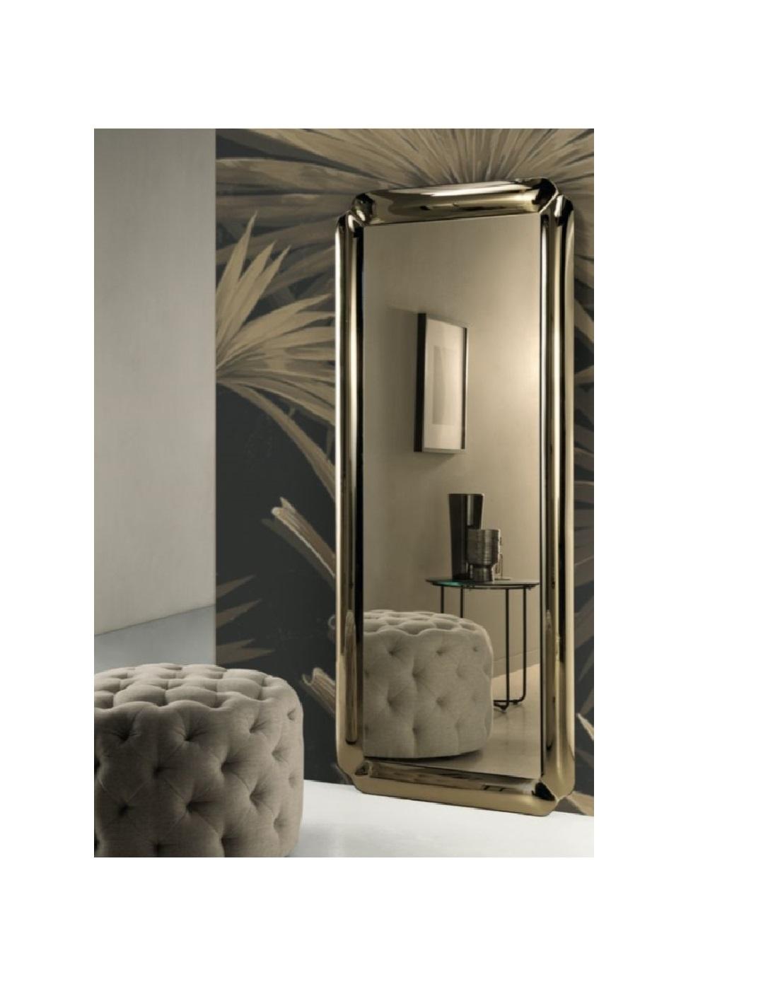 specchio moderno rettangolare in cristallo bronzo mis 170x60 cm - Beautiful